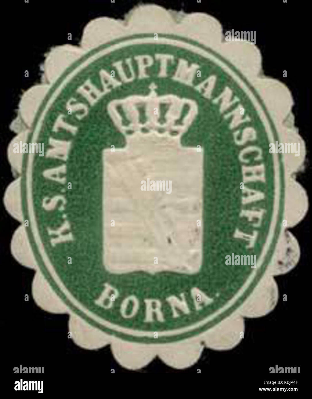 A German official seal from the Amtshauptmannschaft Borna, dated with ...