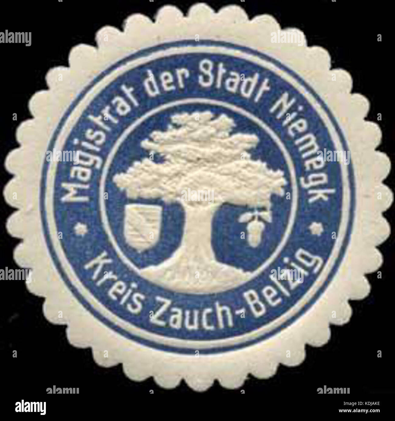 A German postal seal from the Magistrate of Niemegk in the Zauch Belzig ...