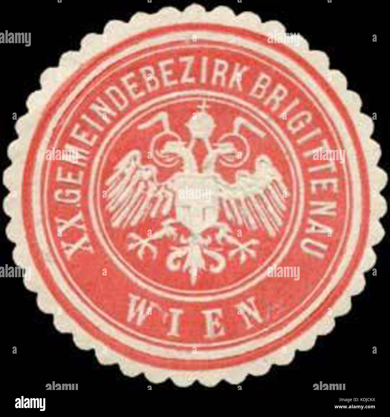 Siegelmarke XX. Gemeindebezirk Brigittenau Wien W0317922 Stock Photo ...