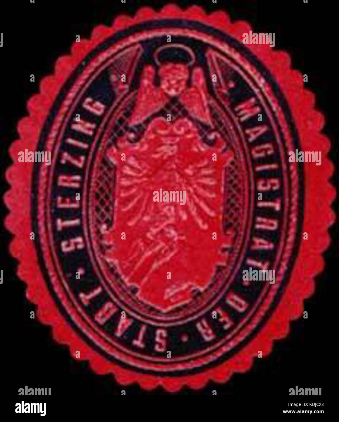 An official seal (Siegelmarke) used by the Magistrate of the city of ...