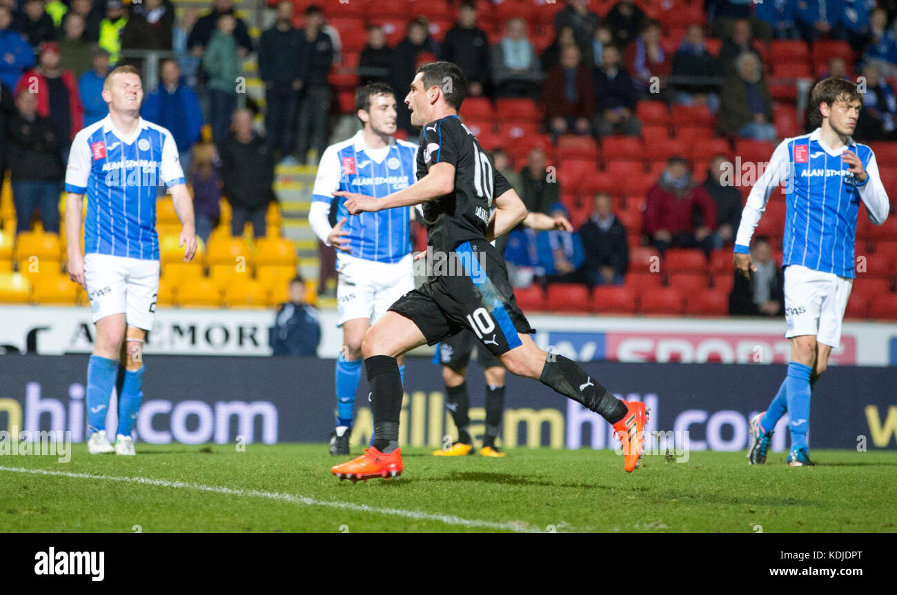Rangers; Graham Dorrans celebrates scoring his side's third goal of the ...