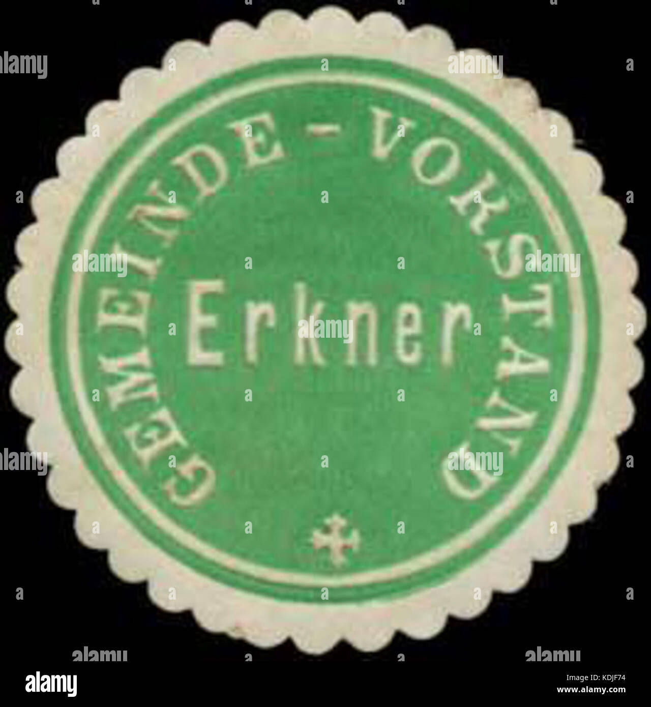 A historical postal mark from the municipality of Erkner, Germany ...