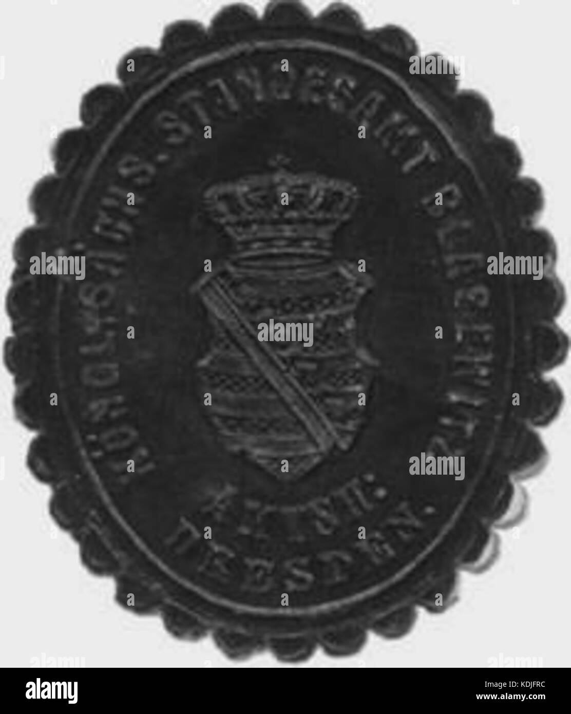 This Siegelmarke, or seal, was used by the Standesamt Blasewitz in ...