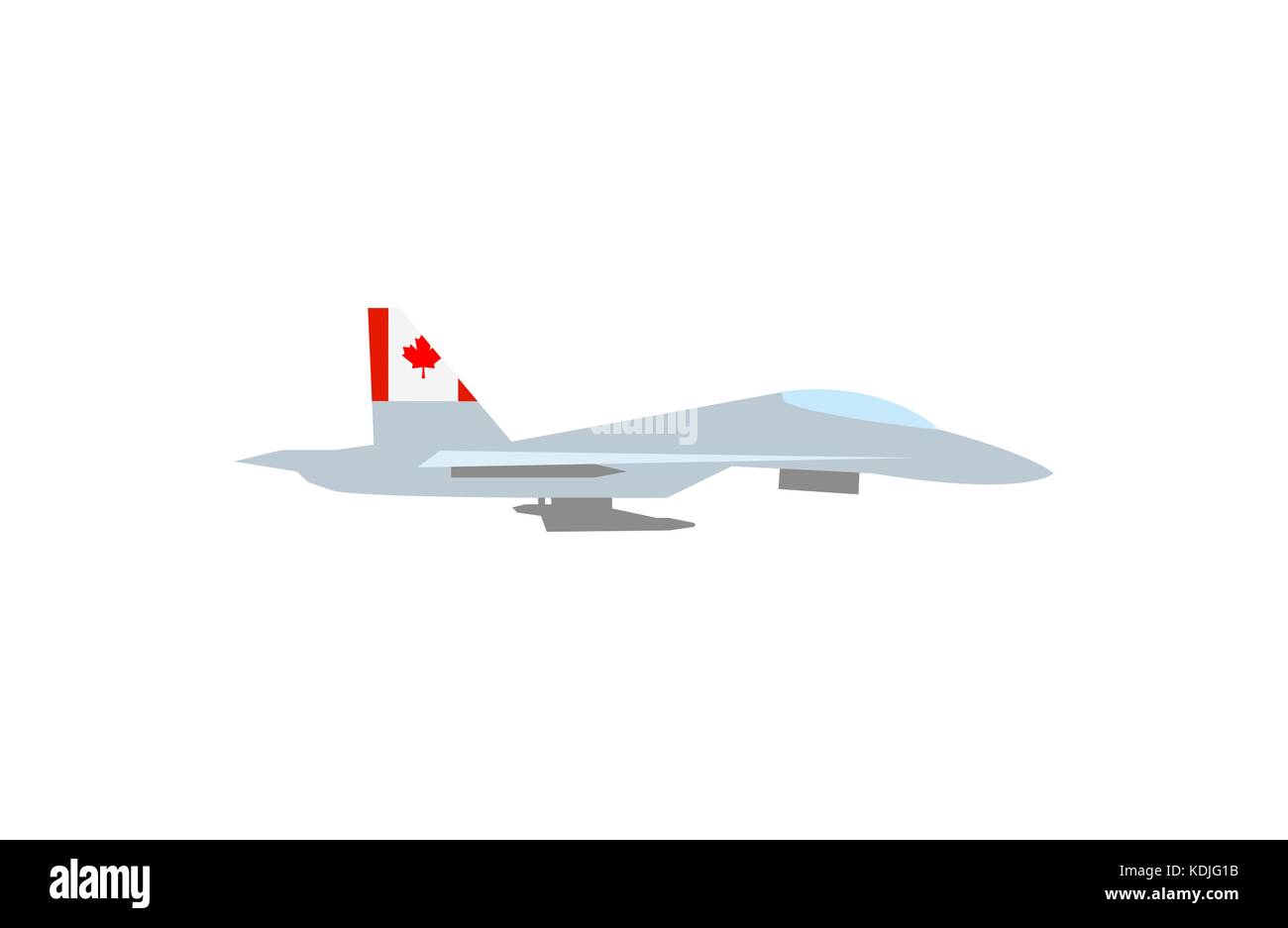 Vector illustration of such military equipment as fighter plane with a ...