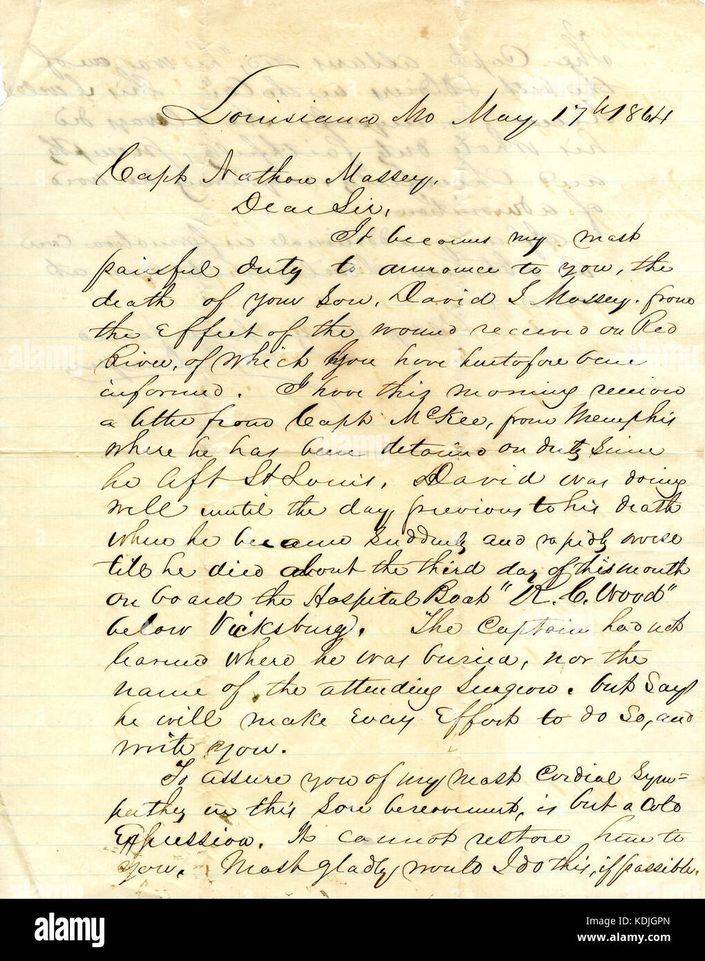 This letter, signed by Philander Draper from Louisiana, Missouri, is ...