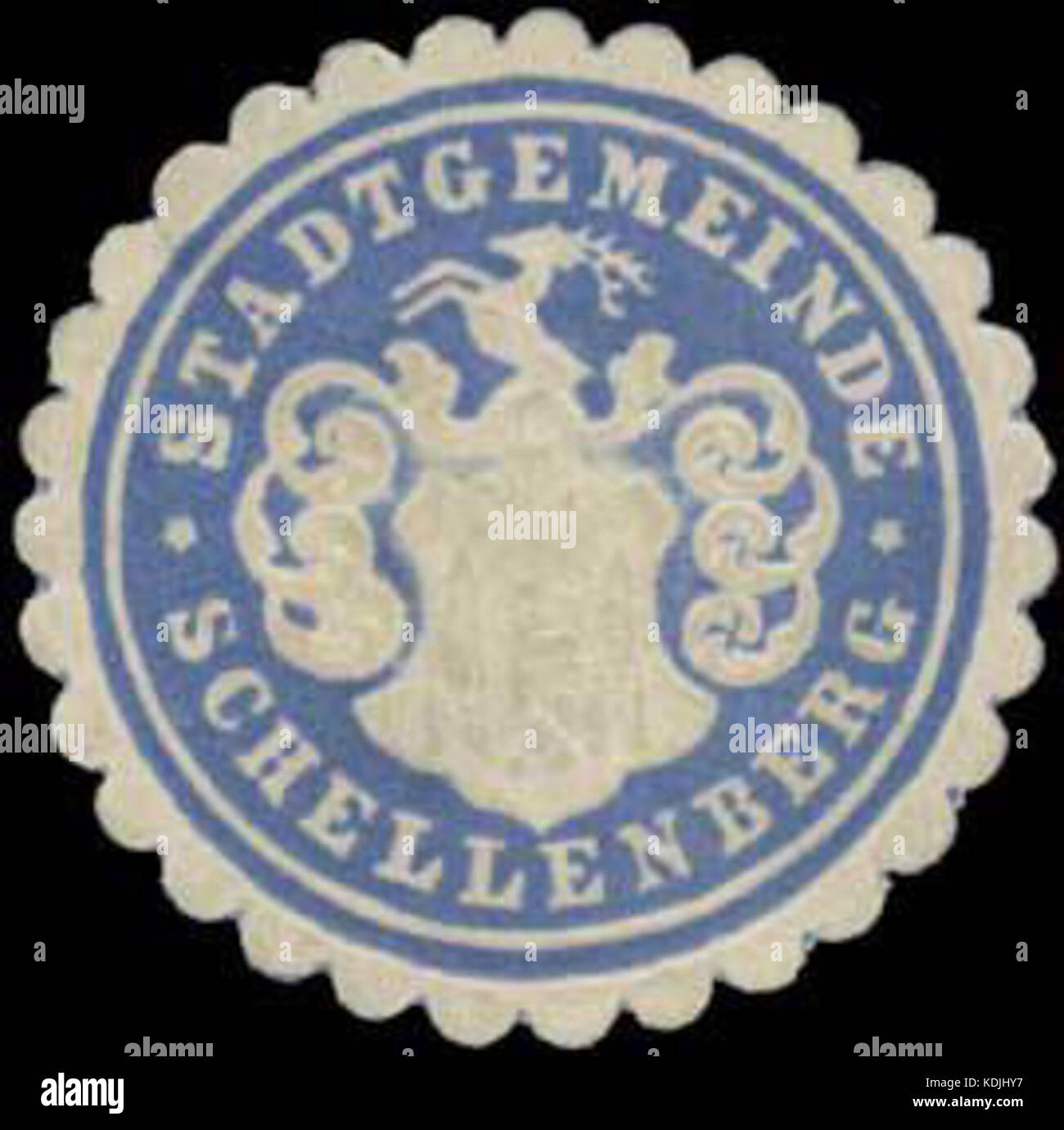 Siegelmarke Stadtgemeinde Schellenberg W0385164 Stock Photo - Alamy