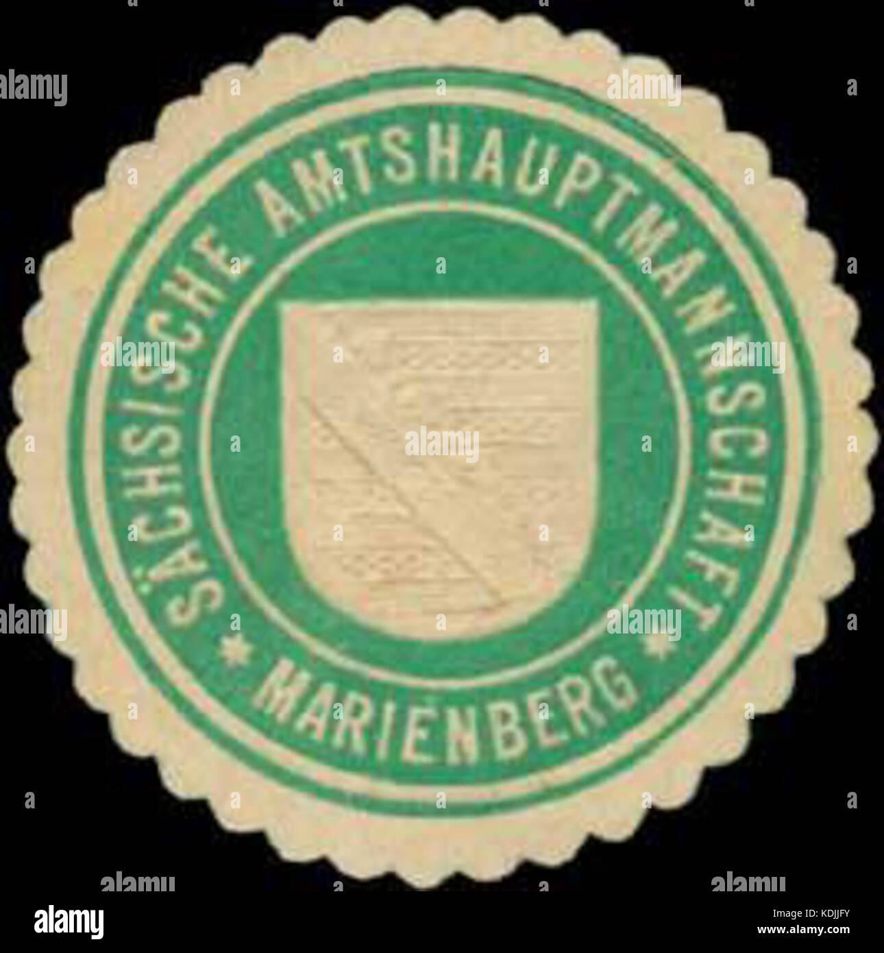 This Siegelmarke (seal) represents the Amtshauptmannschaft (district ...