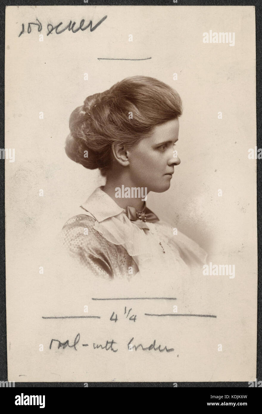 A photograph of Mrs. Edward F. Feickert, capturing her likeness and ...