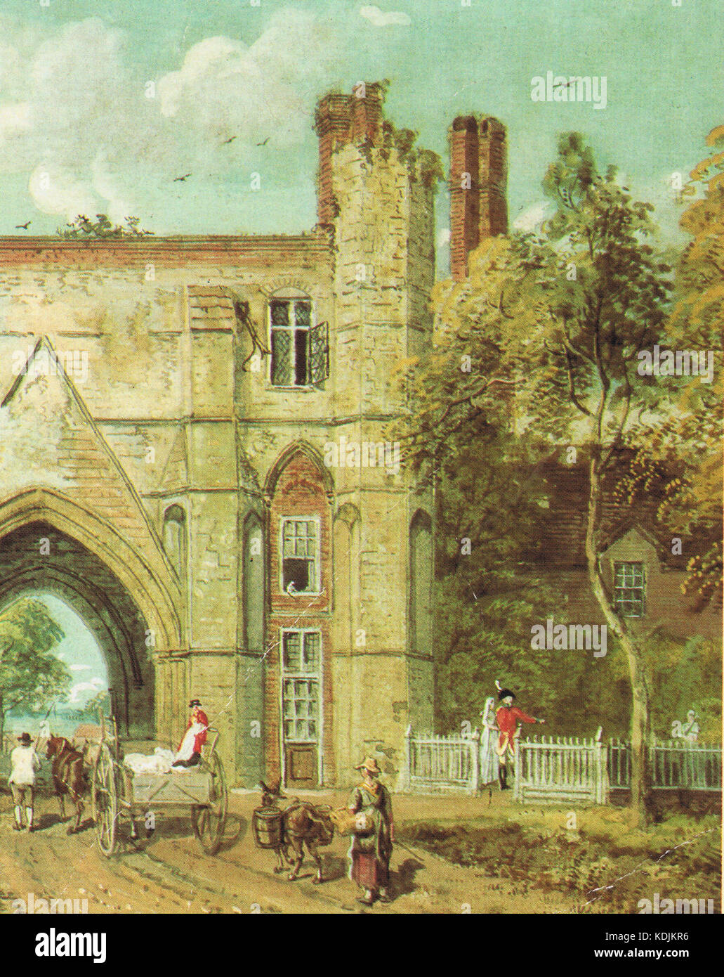 Part of a painting by Paul Sandby, (c. 1730 1809), of Reading Abbey ...