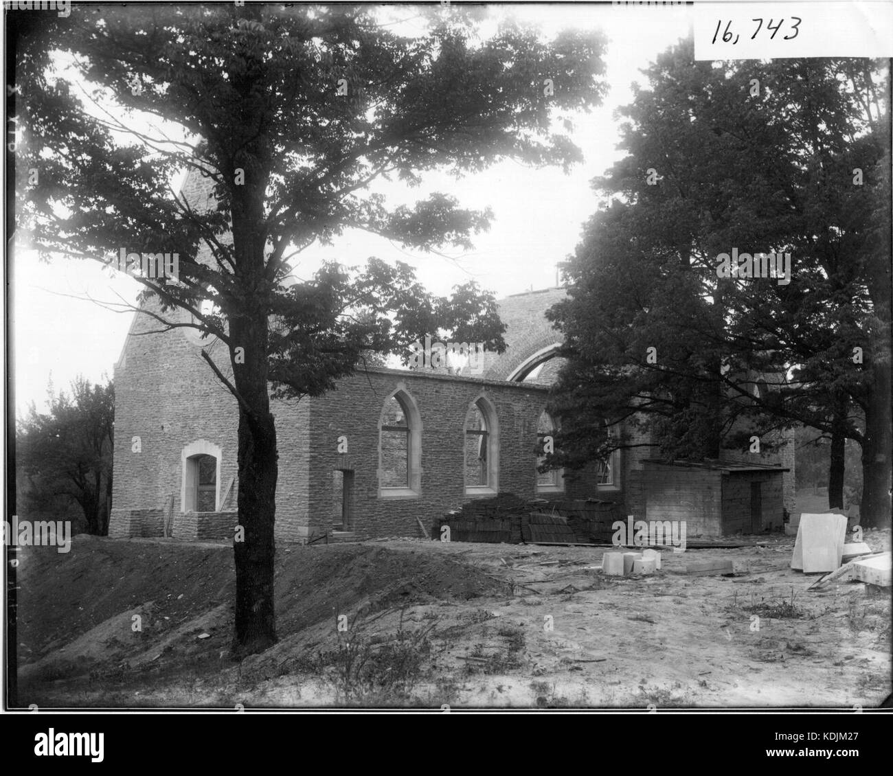 South side of Kumler Chapel construction 1917 (3199671635 Stock Photo ...
