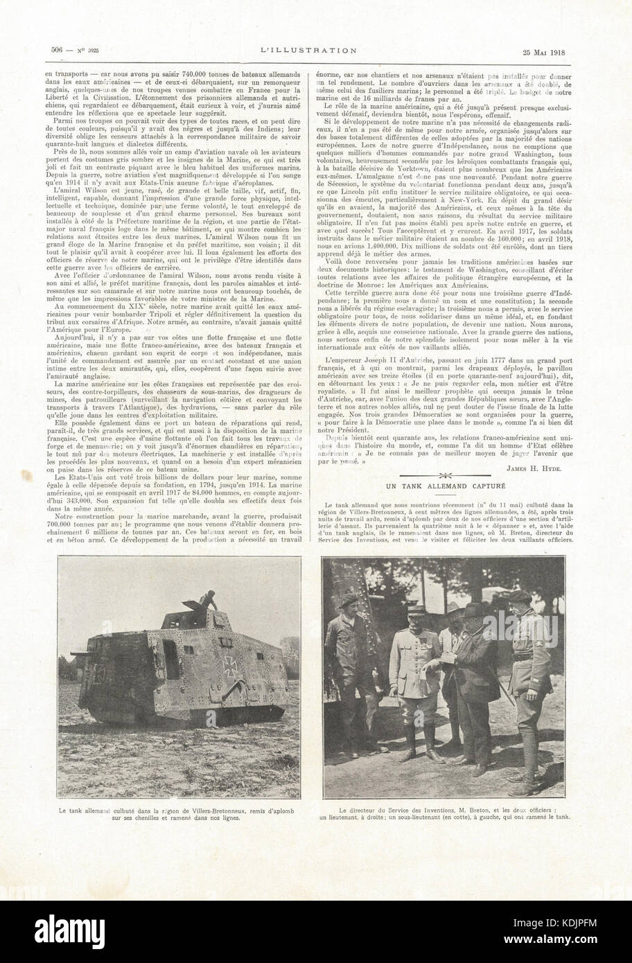 No 3925 25 Mai 1918, scan12, page 506 Stock Photo - Alamy