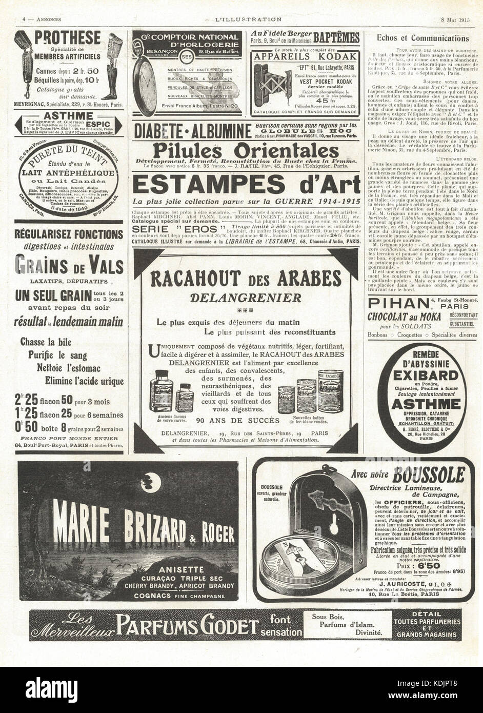 No 3766 8 Mai 1915, scan 6, Annonces 4 Stock Photo - Alamy