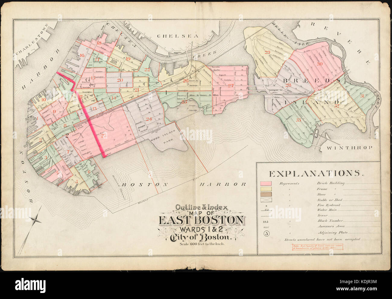 Outline and index map of East Boston, wards 1 and 2, city of Boston ...