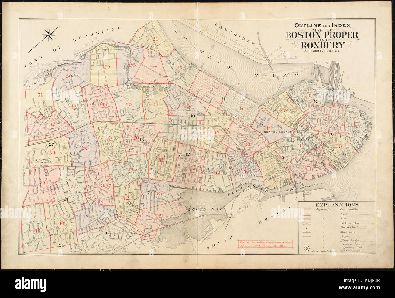 Outline and index map of Boston proper and Roxbury (19701067609 Stock ...