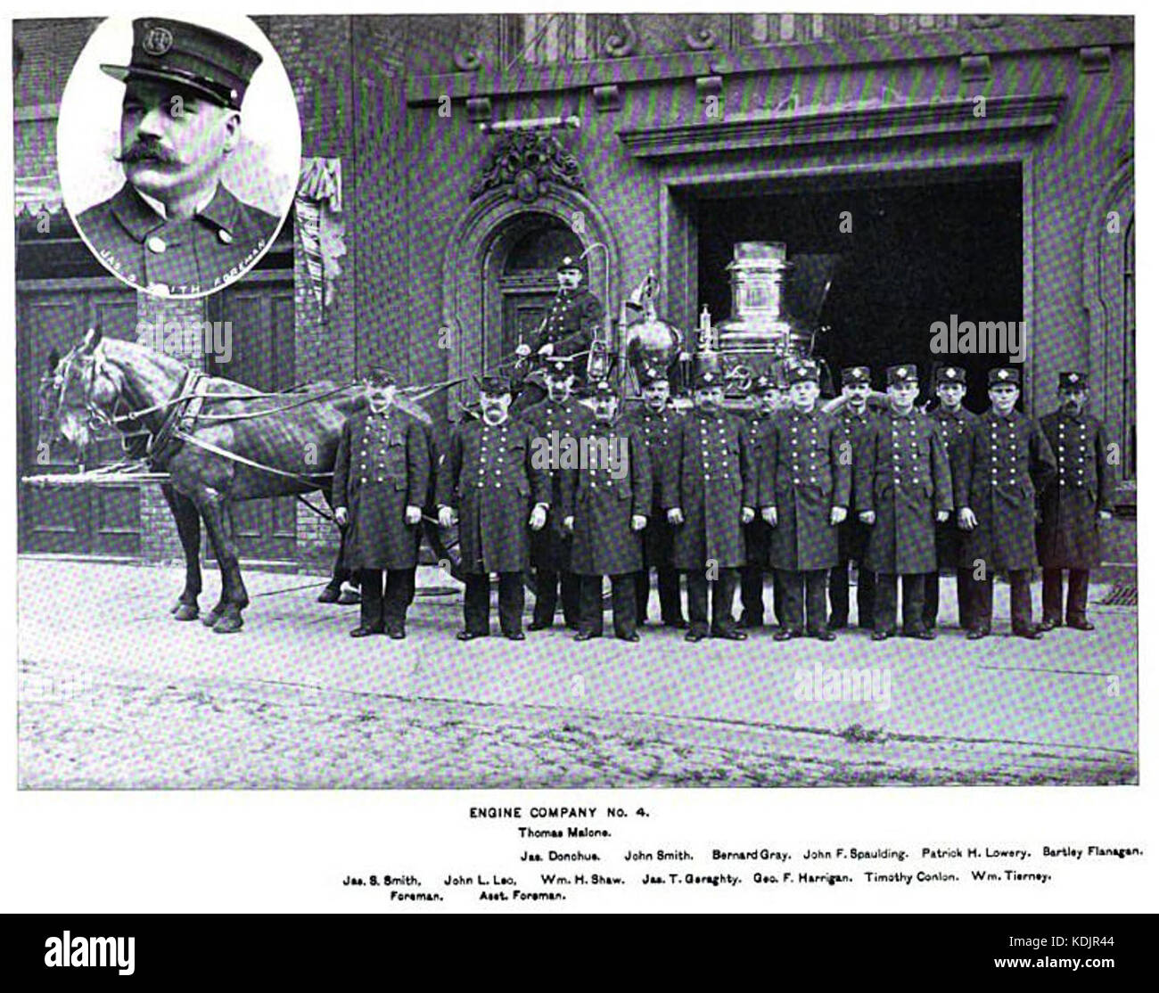 Horse drawn fire engine in Brooklyn g Stock Photo - Alamy