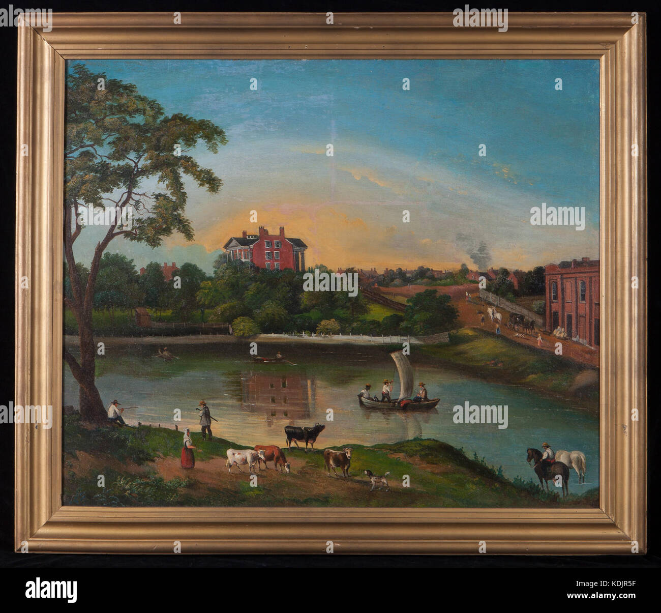 Painting of Chouteau's Pond by Desire Barbier Stock Photo - Alamy