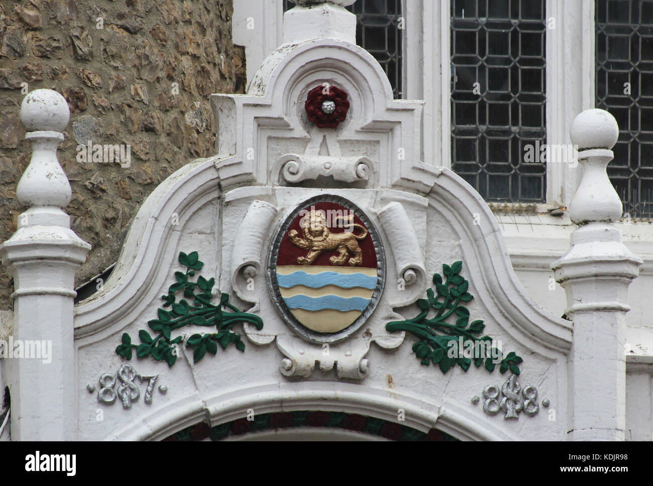 Lyme Regis Guildhall front door architrave Stock Photo - Alamy
