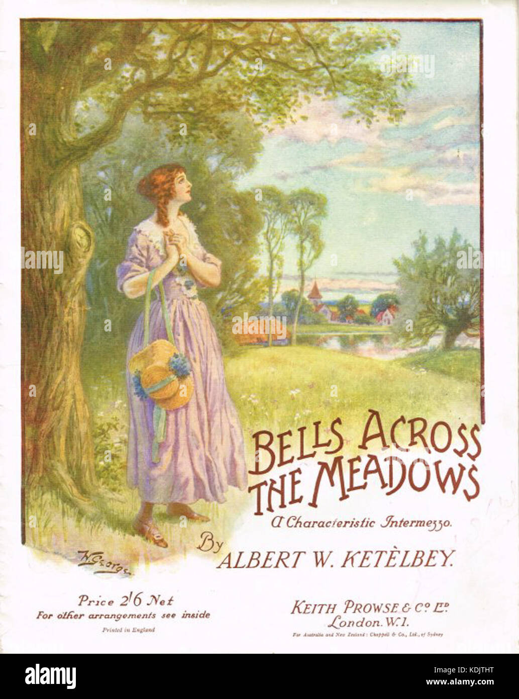 Sheet music for Bells Across the Meadow Stock Photo - Alamy