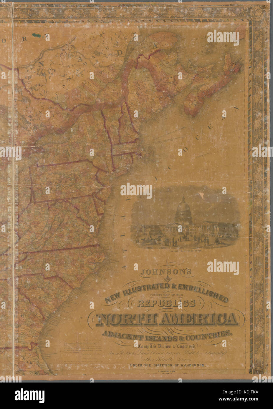 Johnson's new illustrated & embellished county map of the republics of ...