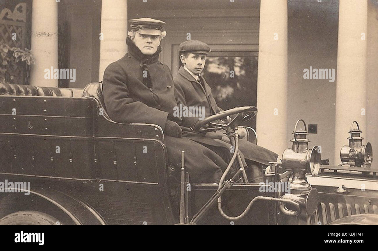 Reginald John Campbell driving (postcard, c 1904 Stock Photo - Alamy