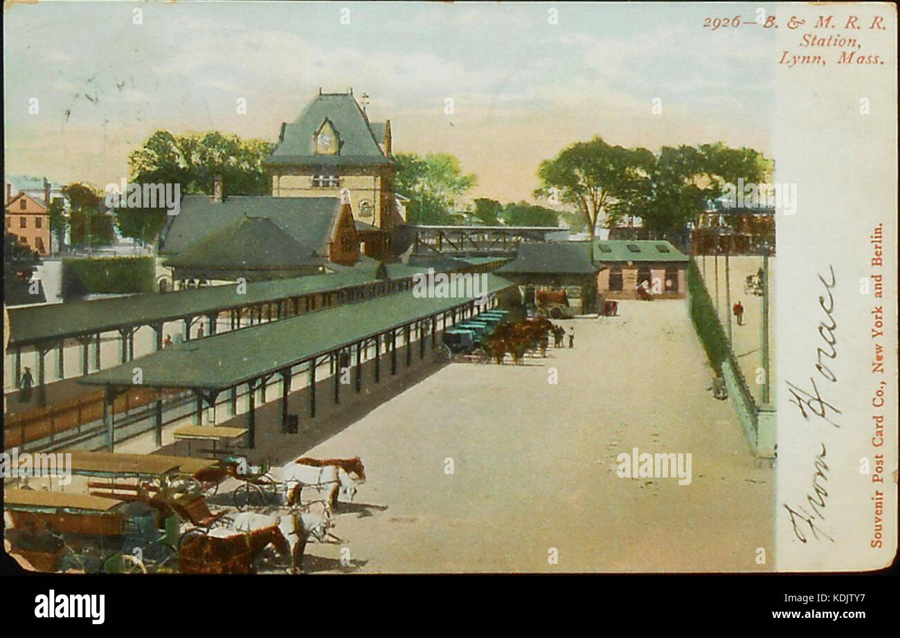 Lynn station postcard 1906 Stock Photo - Alamy