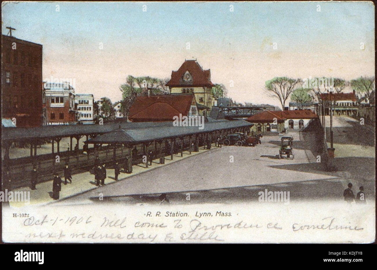 Lynn station 1906 color postcard Stock Photo - Alamy