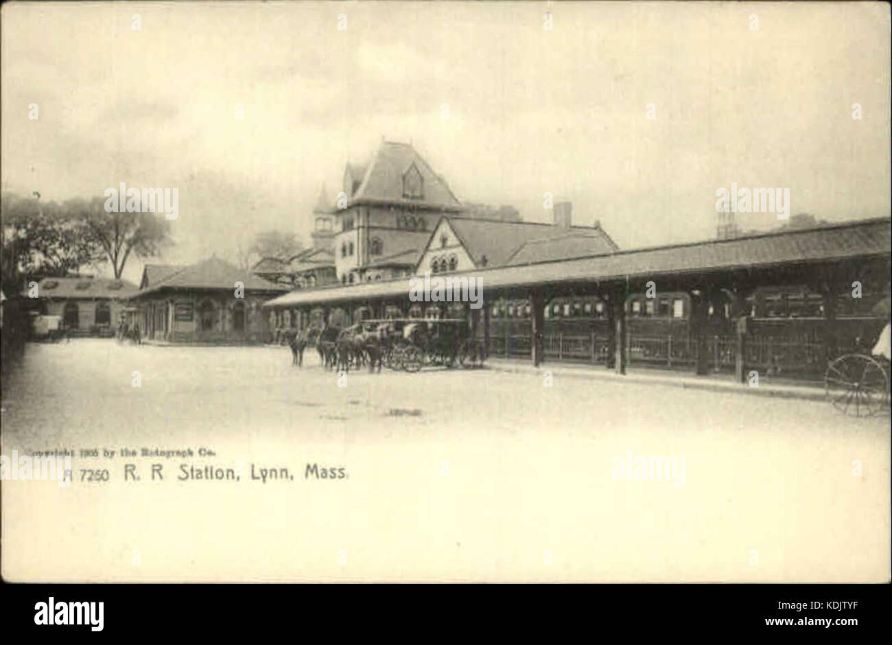 Lynn station rotograph postcard Stock Photo - Alamy