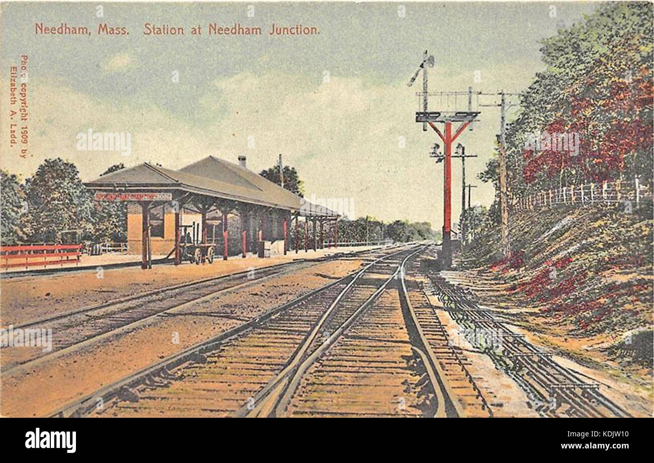 Needham Junction station 1909 postcard Stock Photo - Alamy