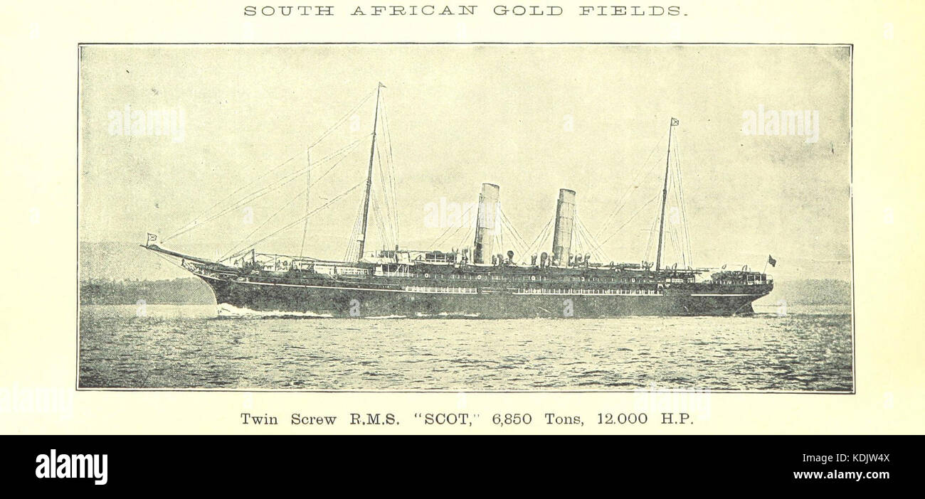 RMS Scot South African Mail Service 1893 Stock Photo - Alamy