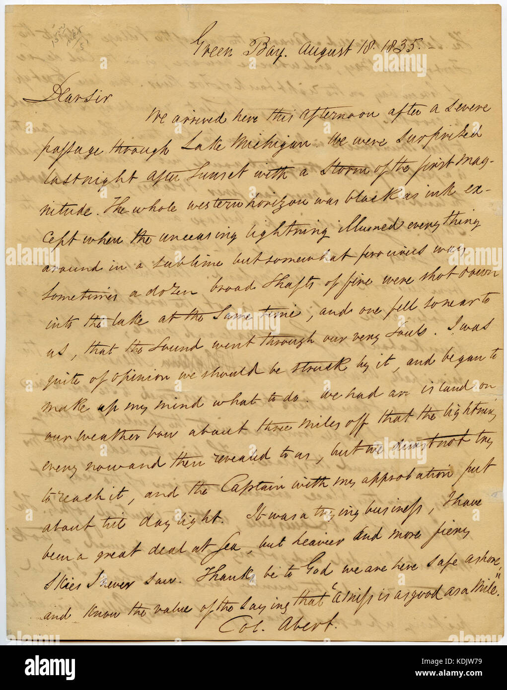 This incomplete letter from G.W. Featherstonhaugh to Colonel John James ...