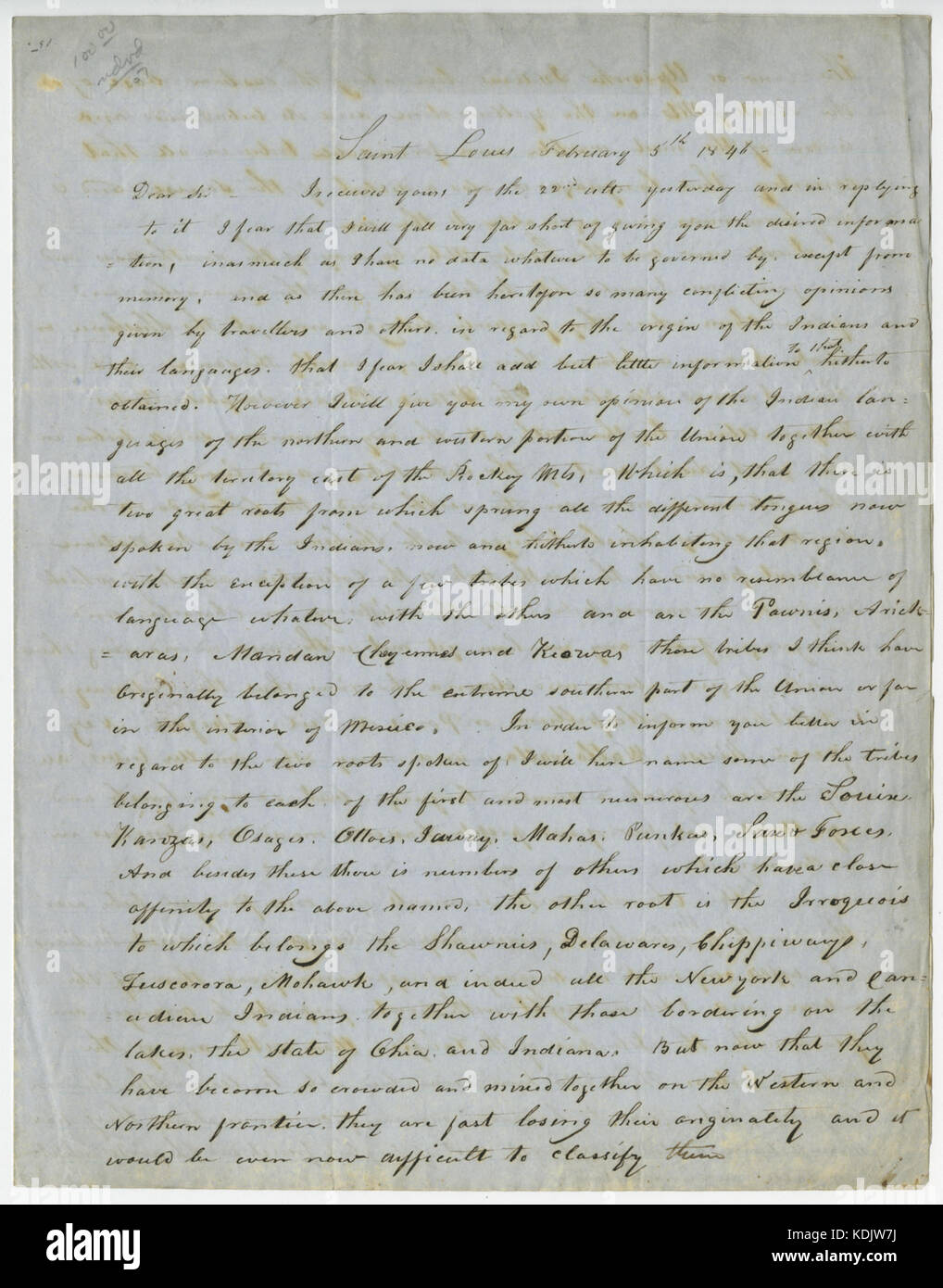 Letter signed Thomas Fitzpatrick, St. Louis, to Lieut. J.W. Abbert ...