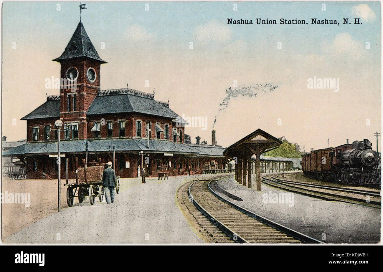 Nashua Union Station postcard (2 Stock Photo - Alamy