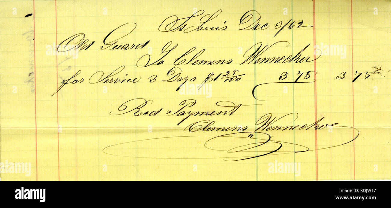 This receipt records a payment of $3.75 made by Clemens Wenneker to the ...