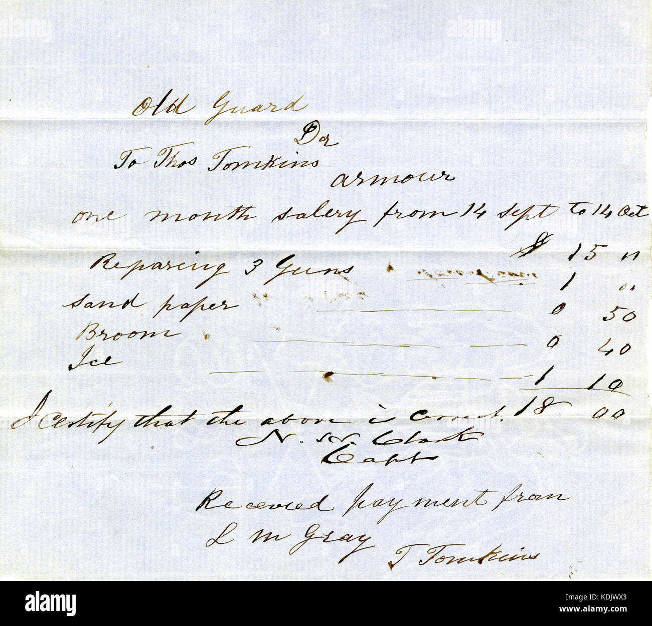 This receipt, dated October 15, 1864, records a payment of $18.00 ...