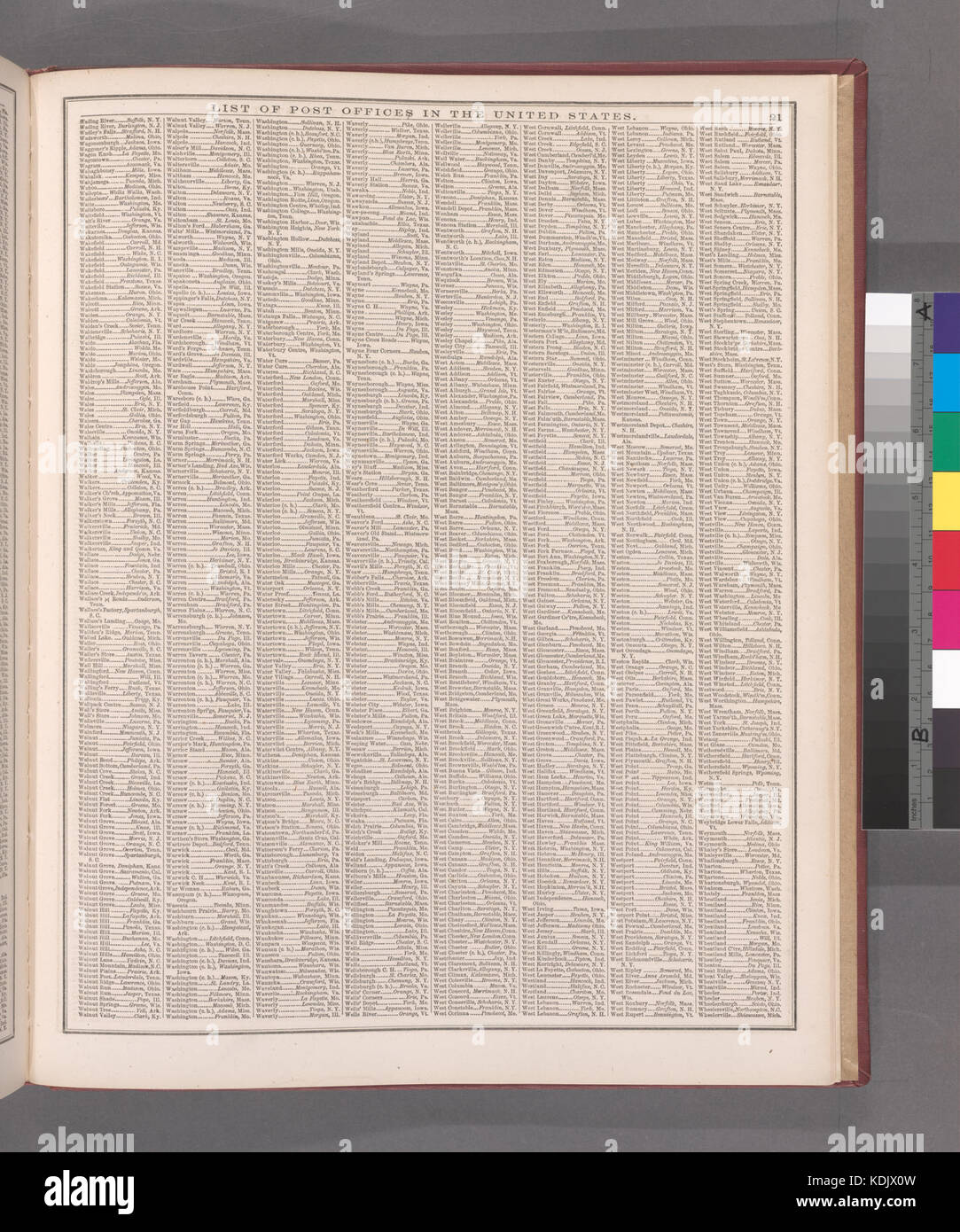 A comprehensive list of post offices in the United States, part of a ...