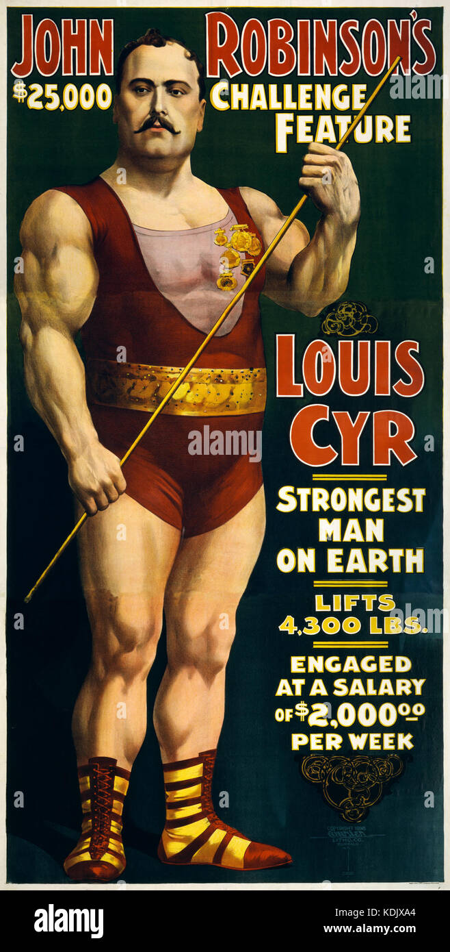 Louis Cyr, strongest man on earth, 1898 Stock Photo - Alamy