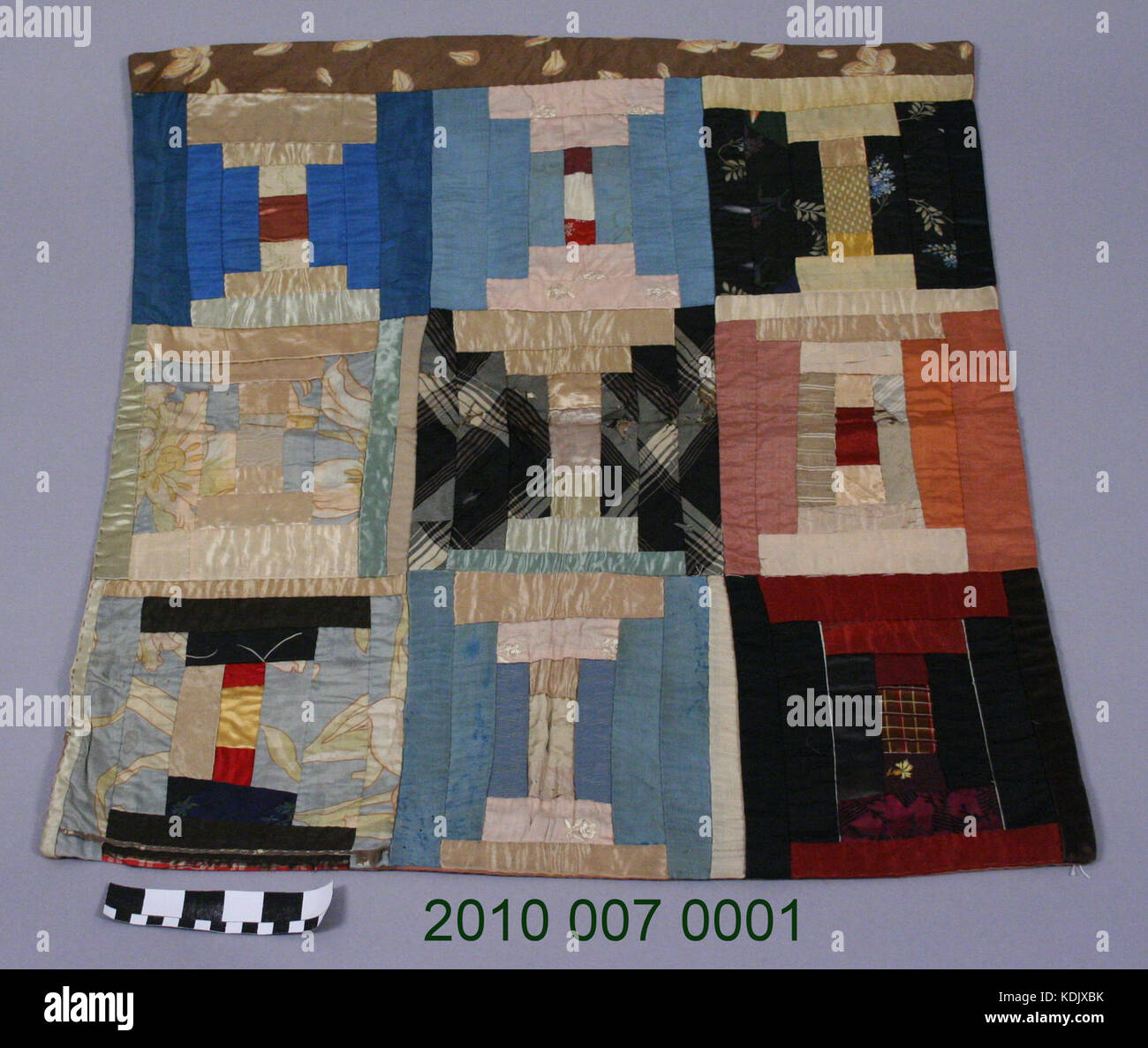 Log Cabin Patchwork Pillow Cover from 1893 Stock Photo - Alamy