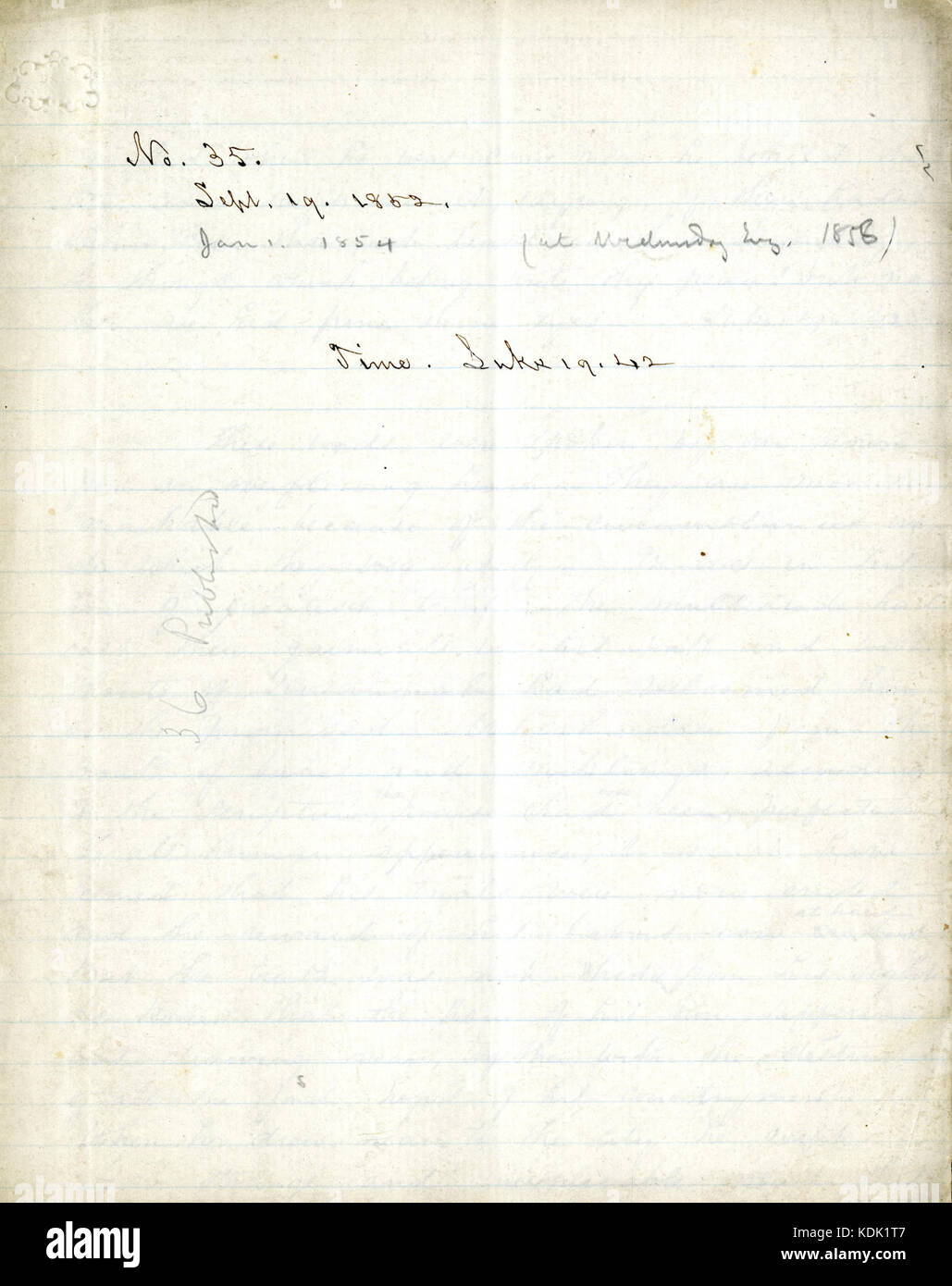 Manuscript of Sermon No. 35 by William Greenleaf Eliot, September 19 ...