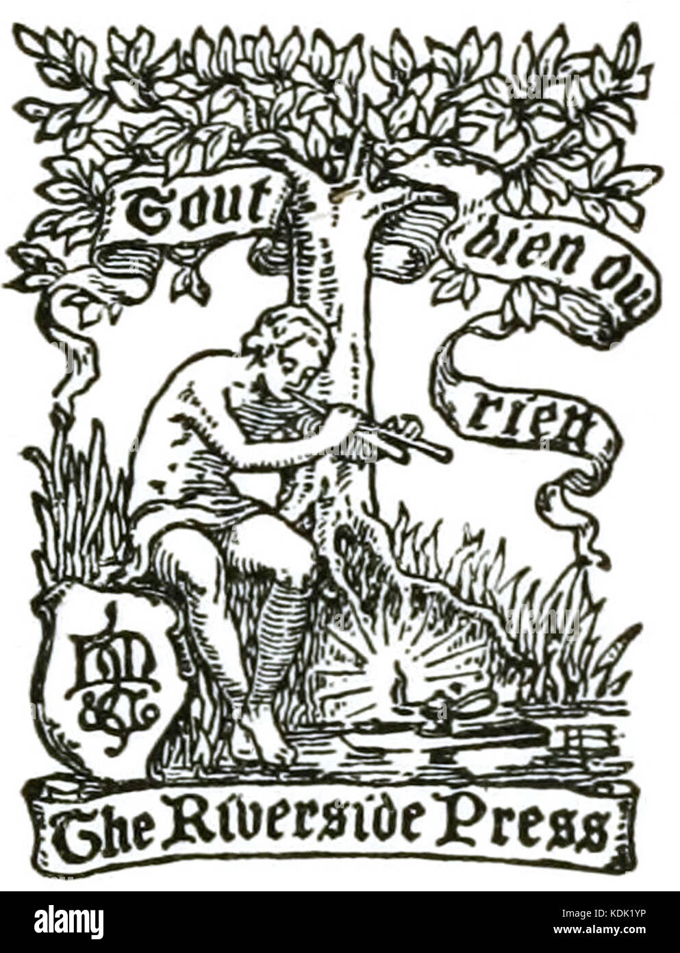 Riverside Press logo 1904 Stock Photo - Alamy