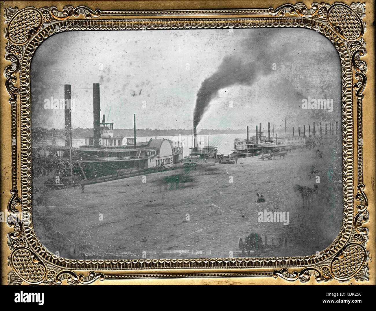 St. Louis Levee, Steamboat Illinois Stock Photo - Alamy