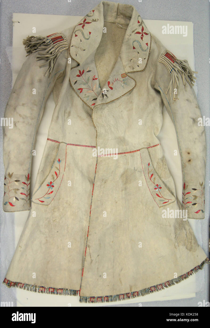 Native American quilled hide coat Stock Photo - Alamy