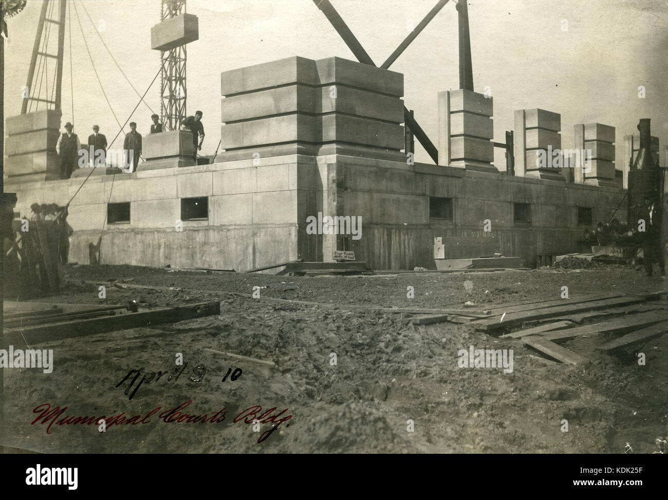 Municipal Courts Building under construction, 9 April 1910 Stock Photo ...
