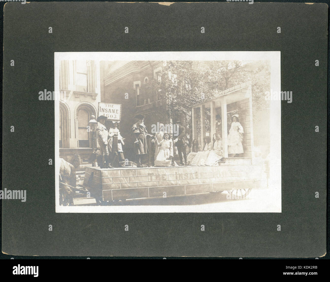 St. Louis Centennial parade float depicting treatment of the insane in ...