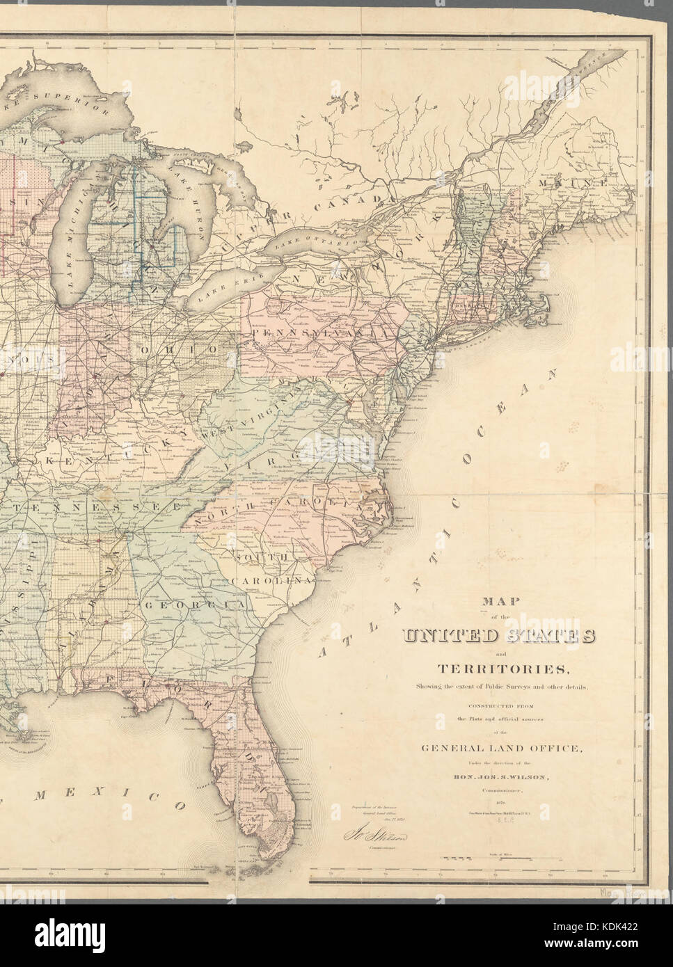 Map of the United States and territories (NYPL b20883820 5652847 Stock ...