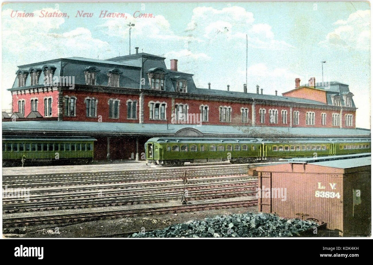 New Haven Union Station 1910 postcard Stock Photo - Alamy