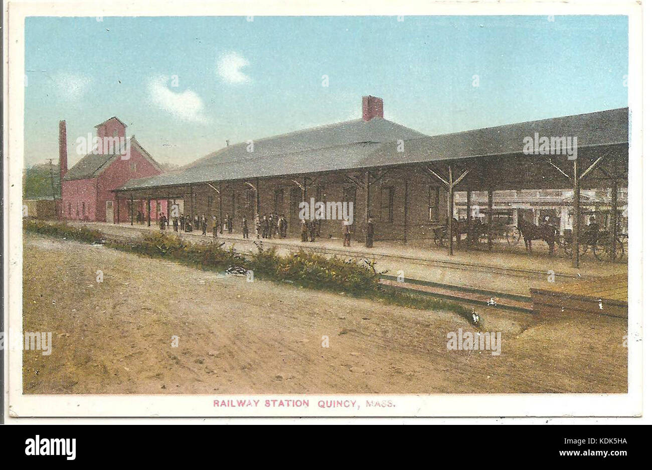 Quincy station color postcard Stock Photo - Alamy
