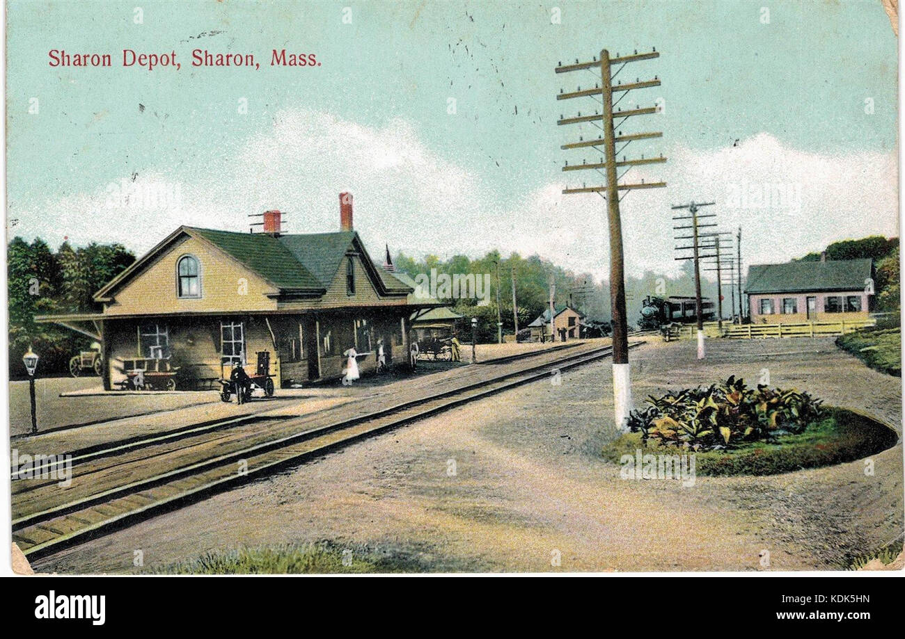 Sharon station 1908 postcard Stock Photo - Alamy