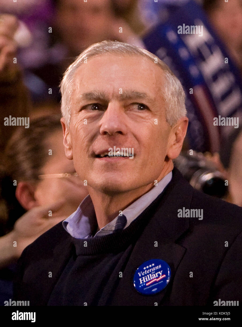 General Wesley Clark pictured at a Hillary Clinton supporter rally at ...