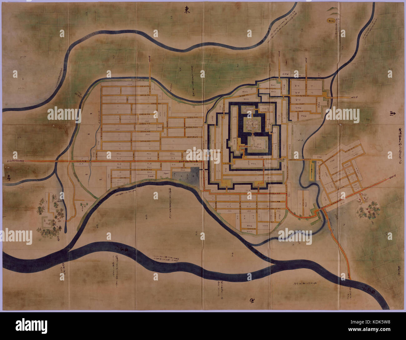 Map of Nagaoka castle in Shoho era Stock Photo - Alamy