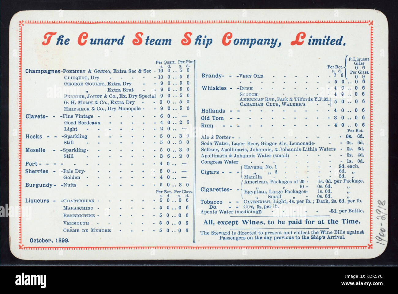 LUNCHEON (held by) CUNARD LINE (at) RMS LUCANIA (SS;) (NYPL Hades ...